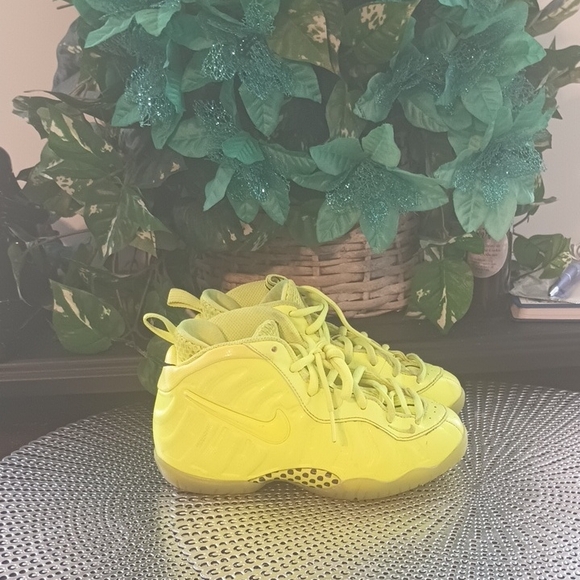 Nike | Shoes | Nike Foamposites Kids Neon Yellow Sneakers | Poshmark